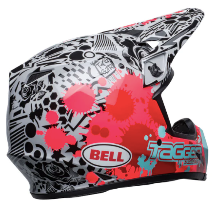 Bell MX-9 MIPS Tagger Splatter Gloss Bright Red/Gray Motocross Helmet – SGI