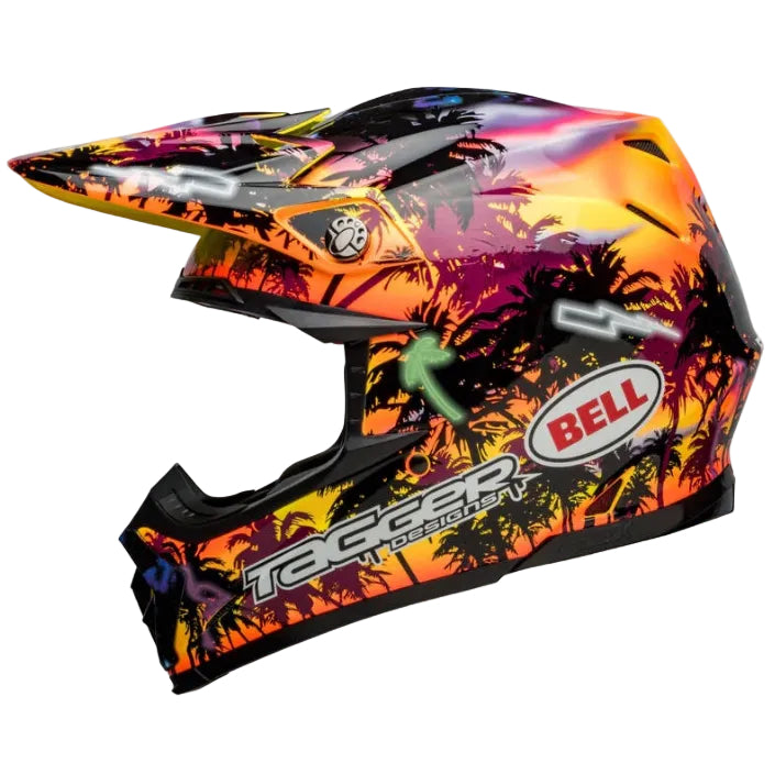 Bell Moto-9S Flex Tagger Tropical Fever Yellow/Orange Motocross Helmet ...